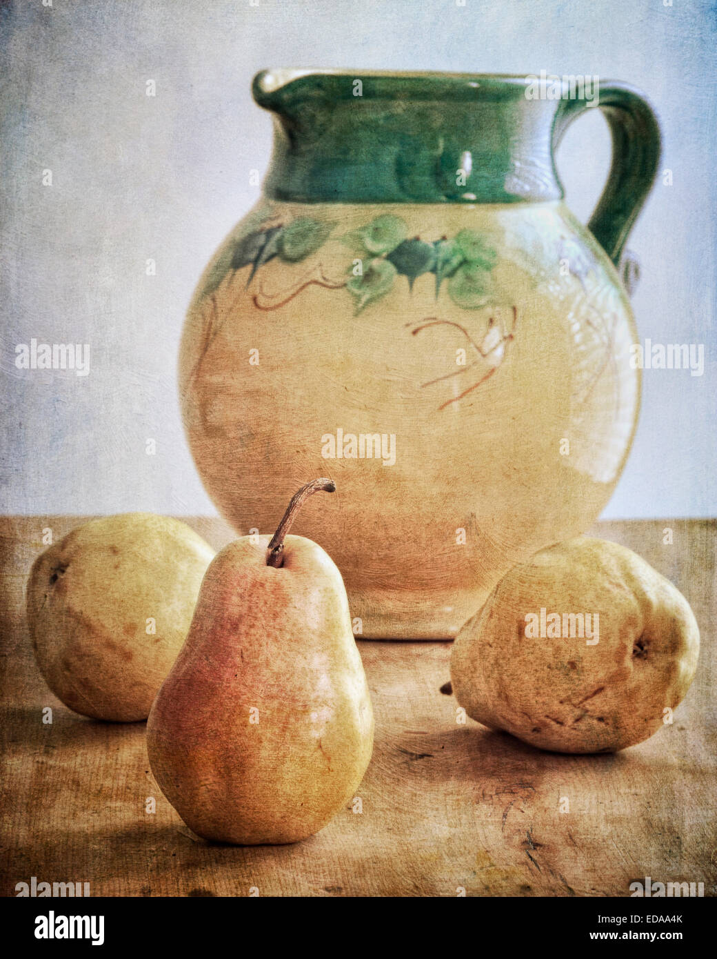 Still life with pears and vase Stock Photo - Alamy