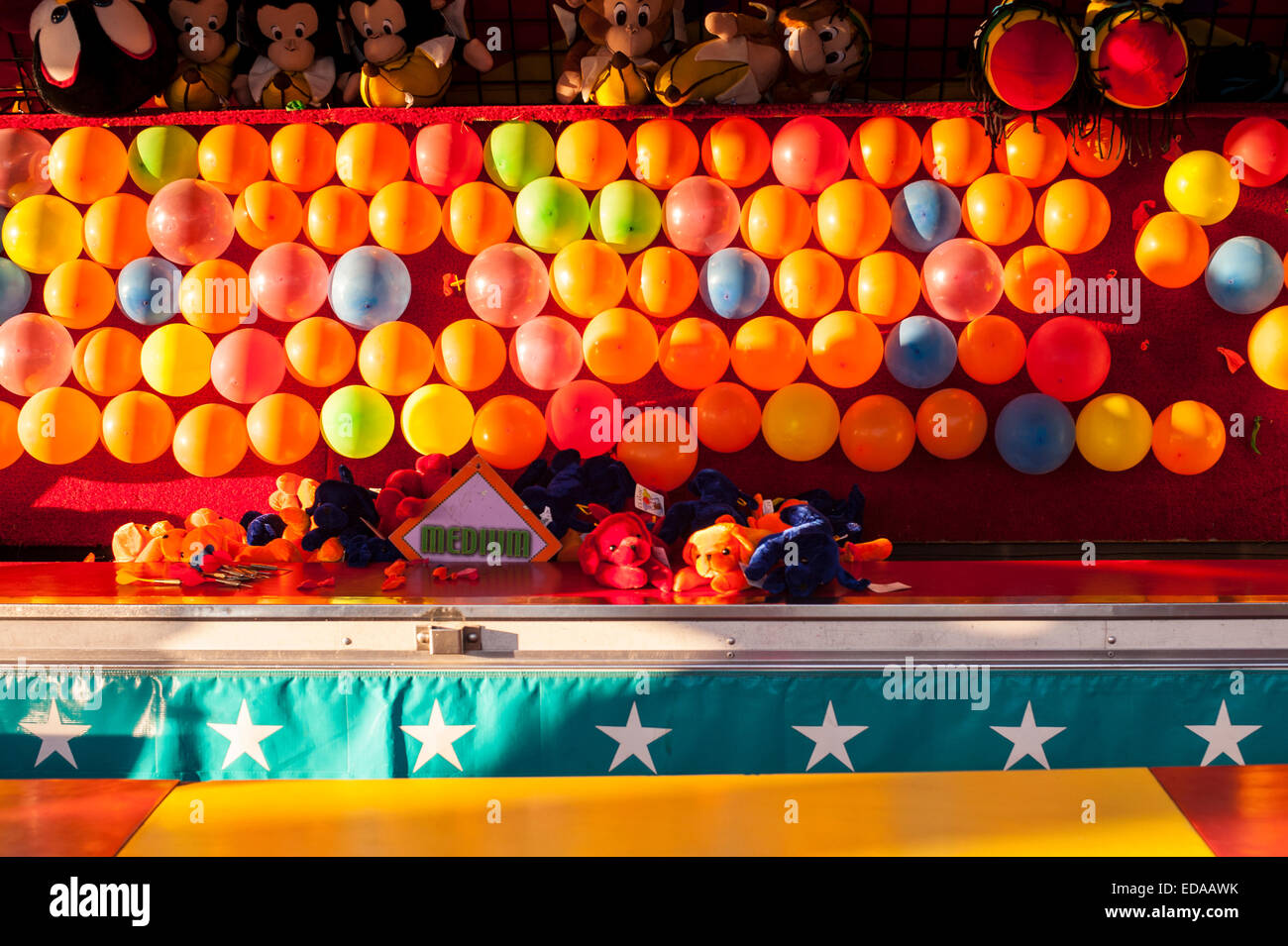 Evergreen State Fair along the board walk with balloons dart game Stock ...