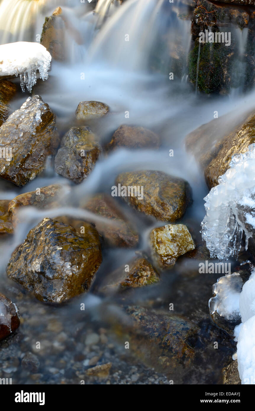 Frozen stream in the Canadian Rockies Stock Photo - Alamy