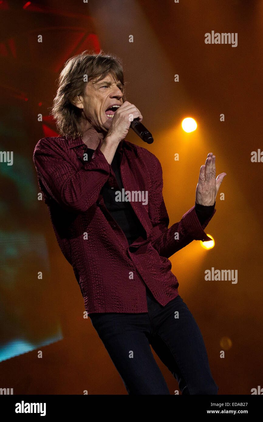 The Rolling Stones performing live on stage on their '14 ON FIRE' tour ...