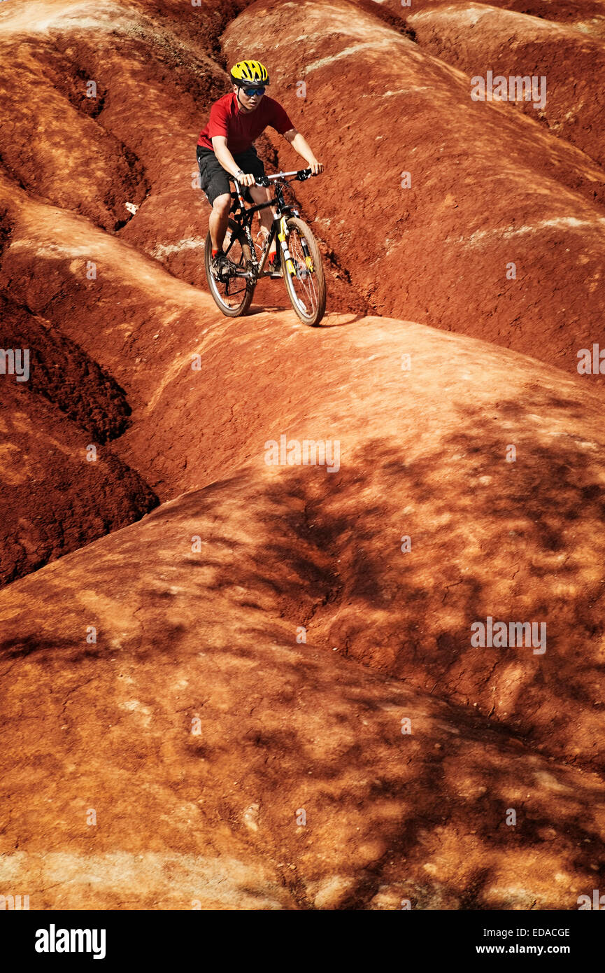 Asian man mountain biking in hi-res stock photography and images - Alamy