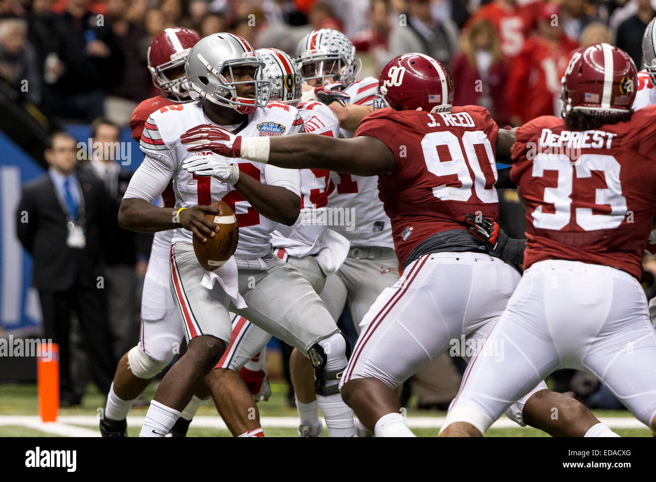 January 1, 2015: Ohio State Buckeyes quarterback Cardale Jones (12) is ...