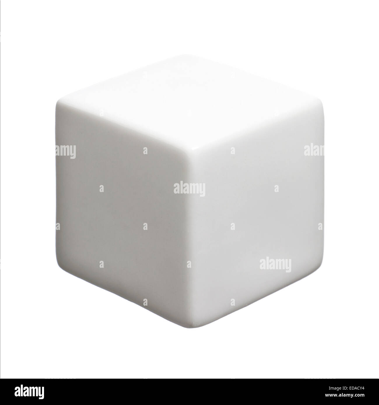Single white cube isolated on white background with copy space Stock ...