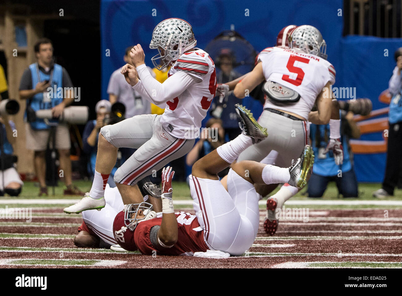 January 1, 2015: Ohio State Buckeyes punter Cameron Johnston (95) his ...