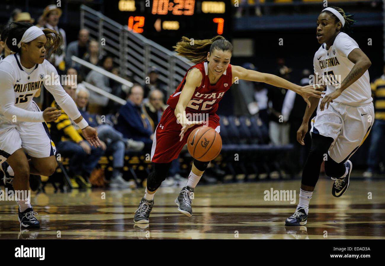 Berkeley CA. 03rd Jan, 2015. Utah G # 22 Danielle Rodriguez break a ...