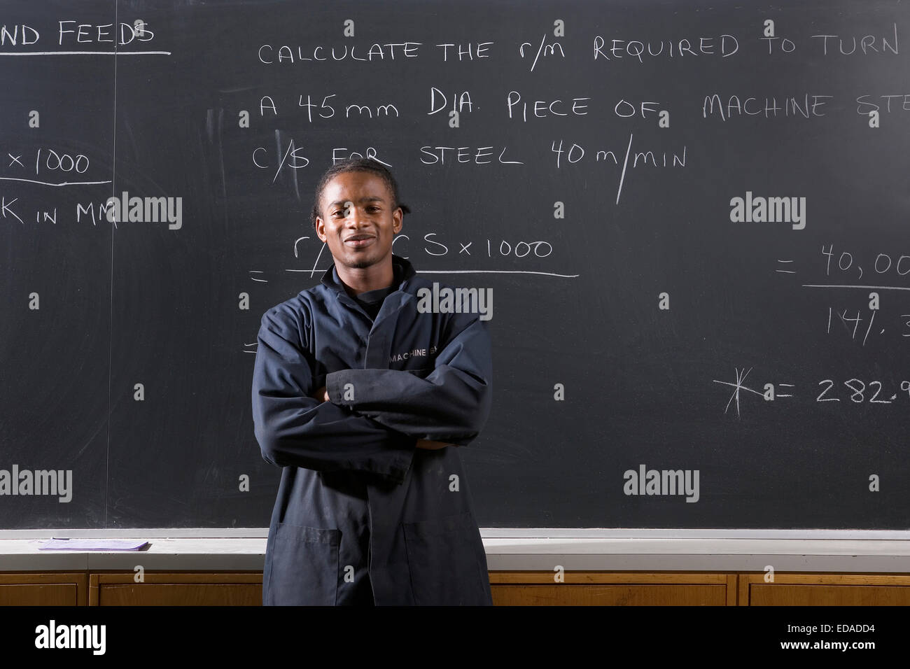 Portrait of a student in metal shop Stock Photo - Alamy