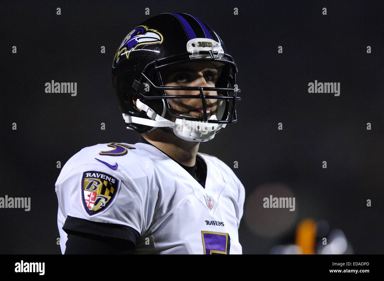 Jan 3rd, 2015: Joe Flacco #5 during the Pittsburgh Steelers vs ...