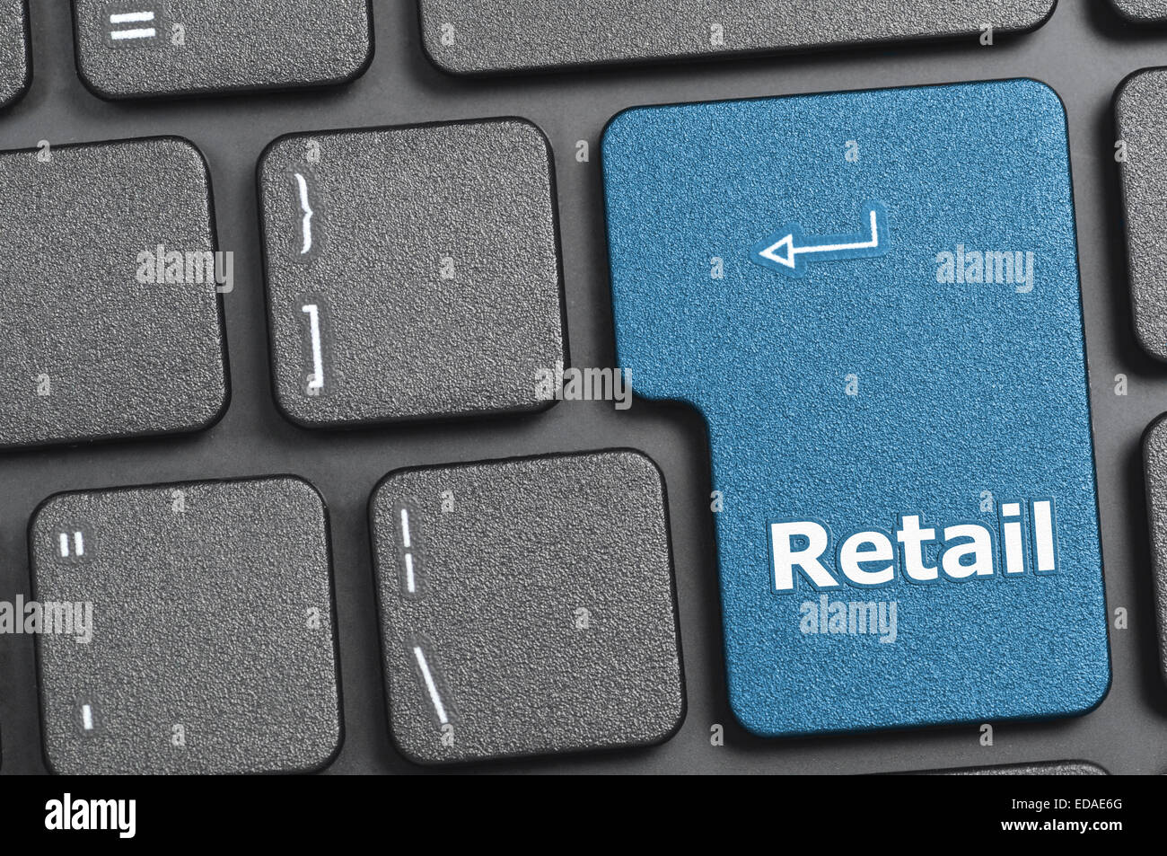 Blue retail key on keyboard Stock Photo - Alamy