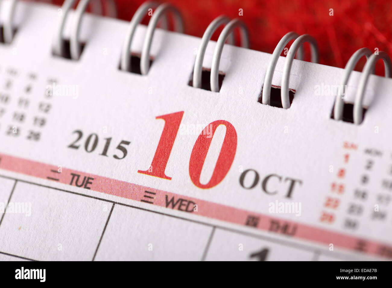 Macro Chinese Calendar 2015 - October with Chinese number word Stock ...