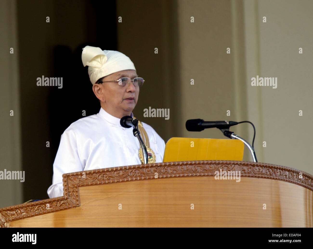 Nay Pyi Taw, Myanmar. 4th Jan, 2015. Myanmar President U Thein Sein ...