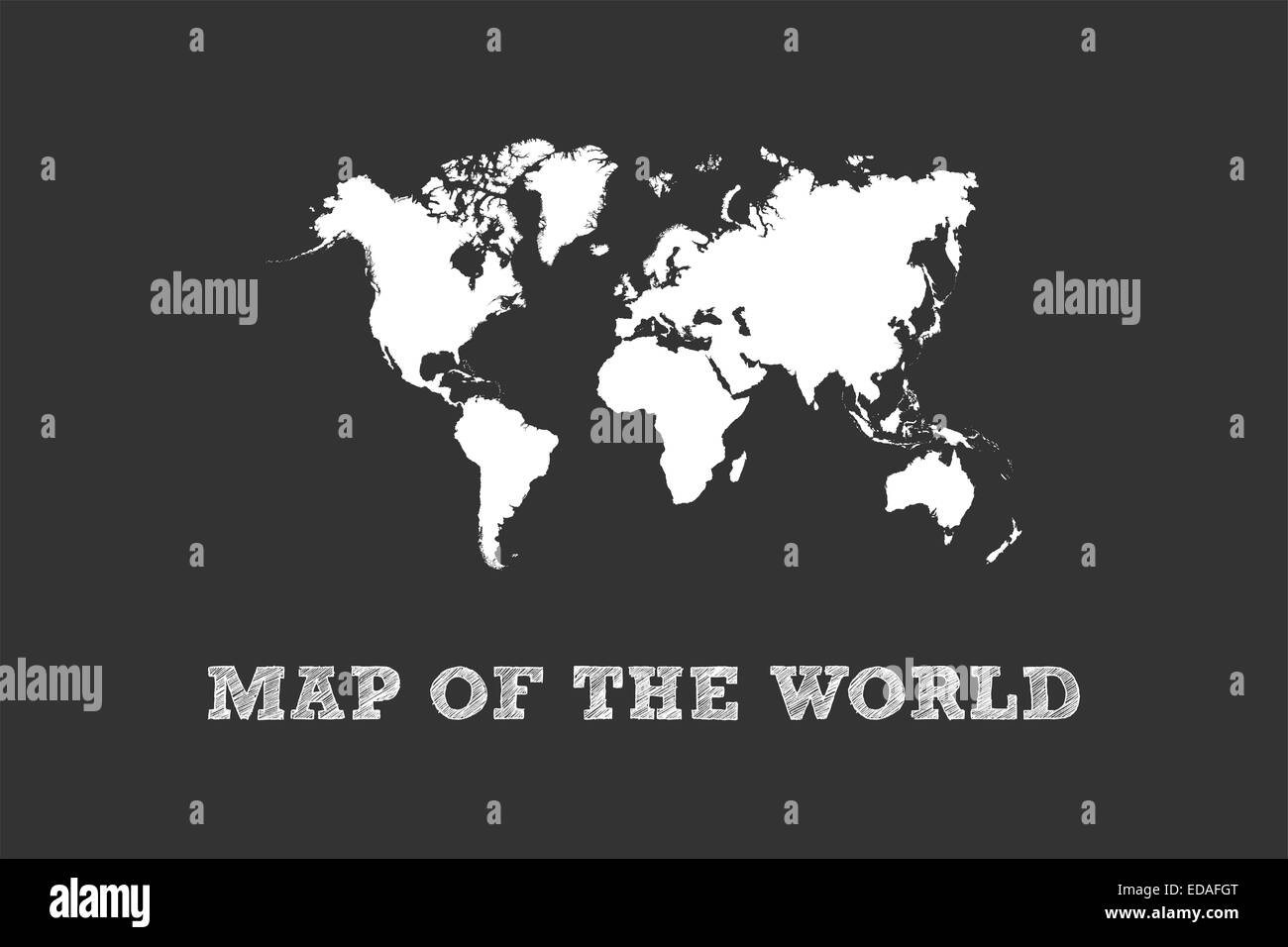 Chalk World Map On Blackboard Vector Stock Photo - Alamy