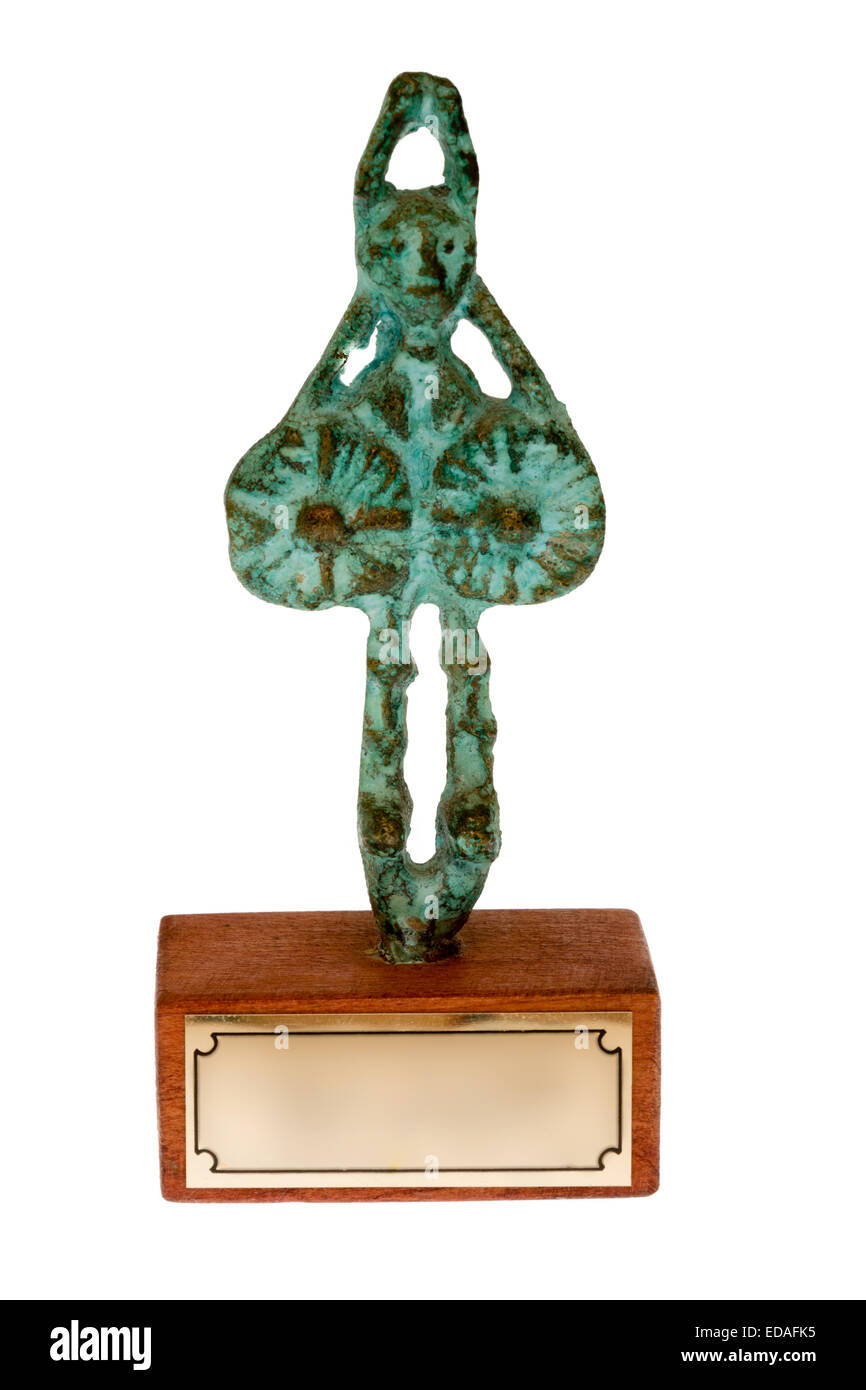Goldeneye Bronze statue little ten centimeter with wood Stock Photo - Alamy