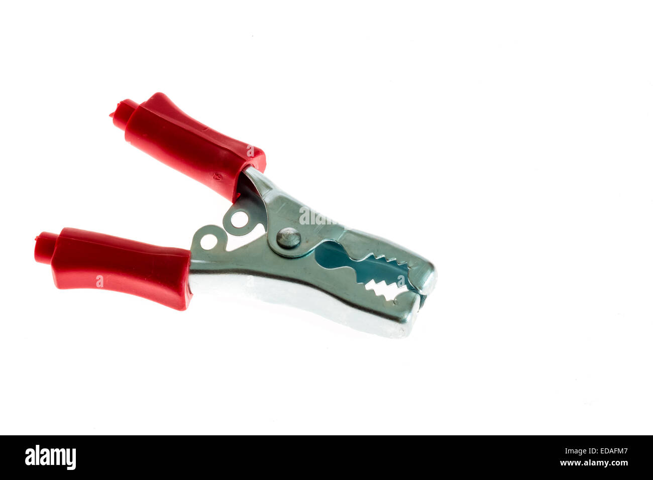 Electrical metal clamps with insulated red and black Stock Photo - Alamy