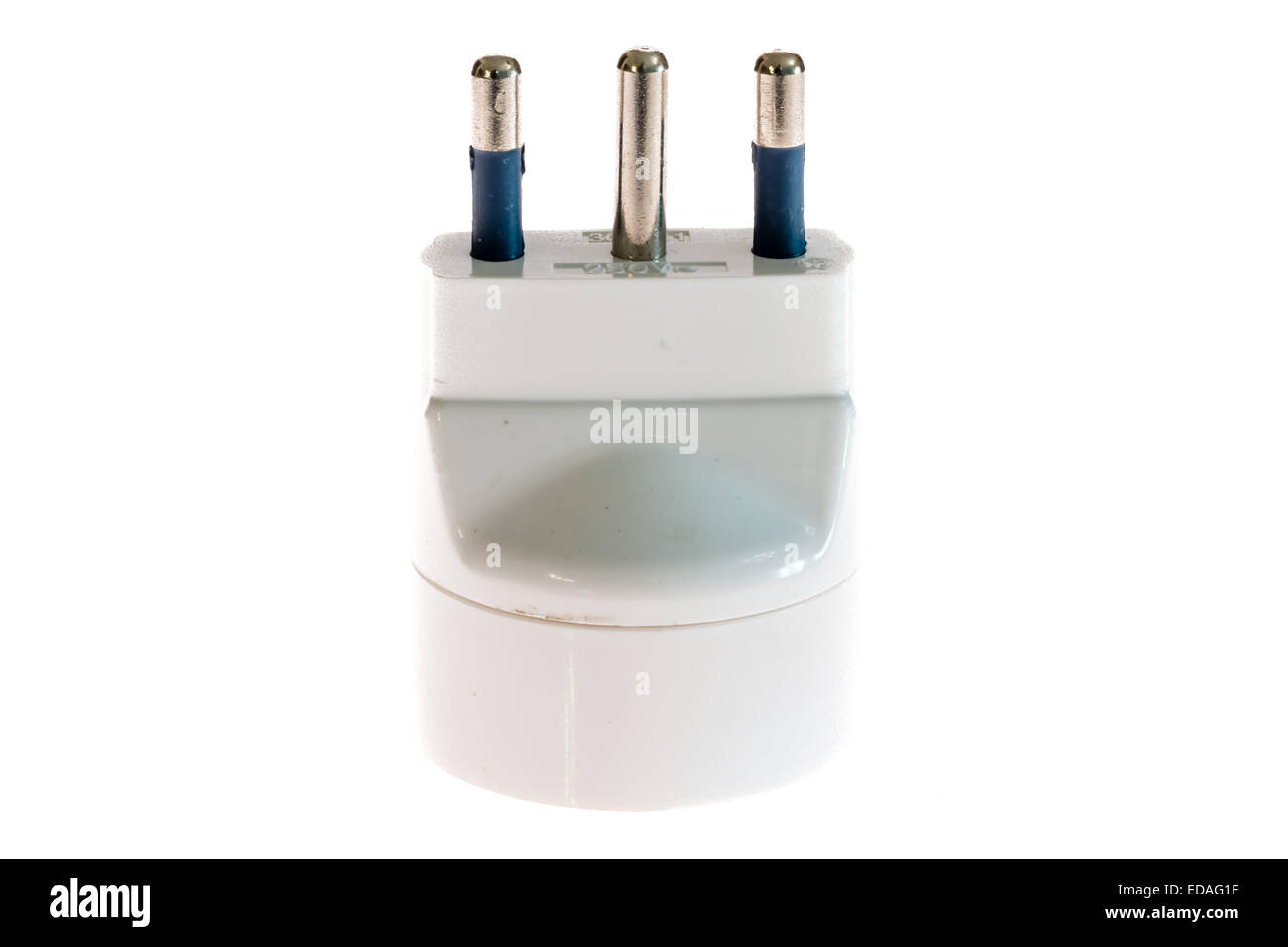 withe 16 ampere schuko italian adapter with center pin Stock Photo - Alamy