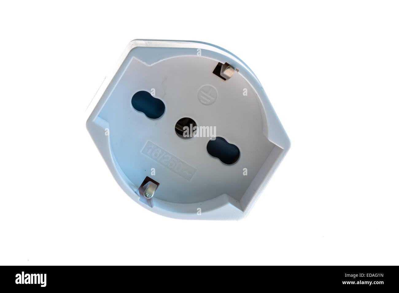 white schuko soket for electrical cable with retainer Stock Photo - Alamy