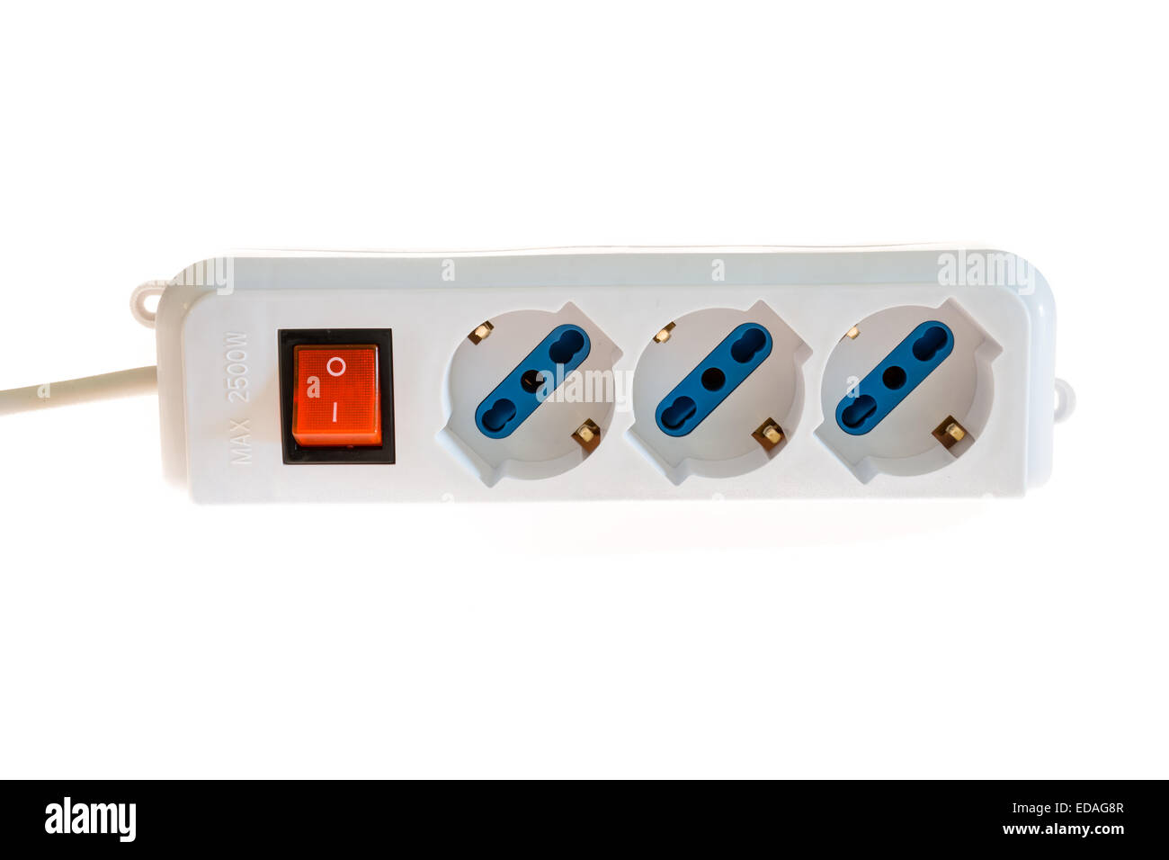 strip schuko with power switch and light Stock Photo - Alamy