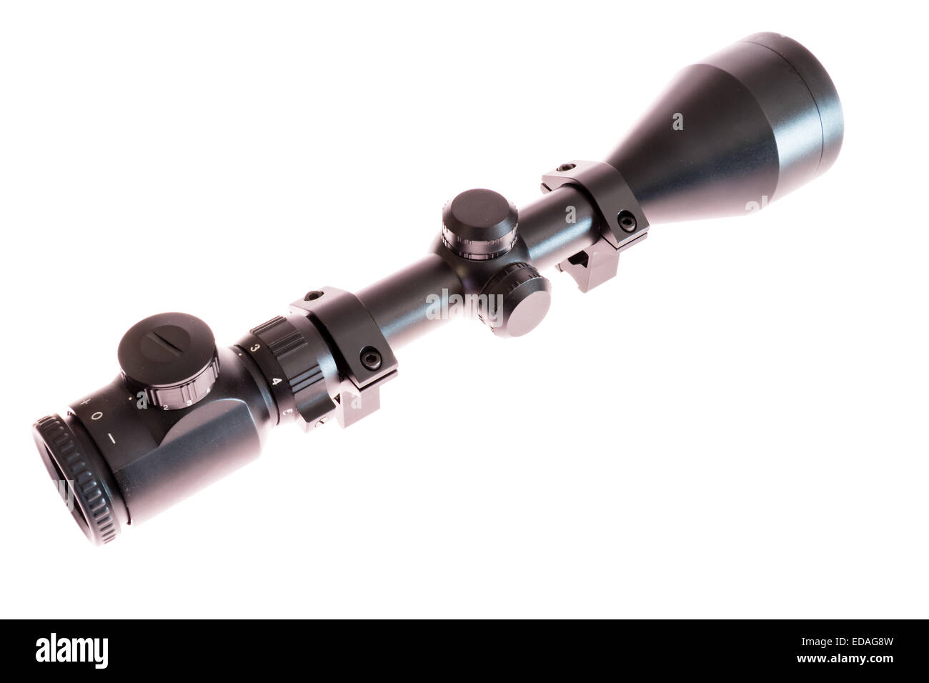 big telescope rifle battery powered and anti reflection lens Stock ...