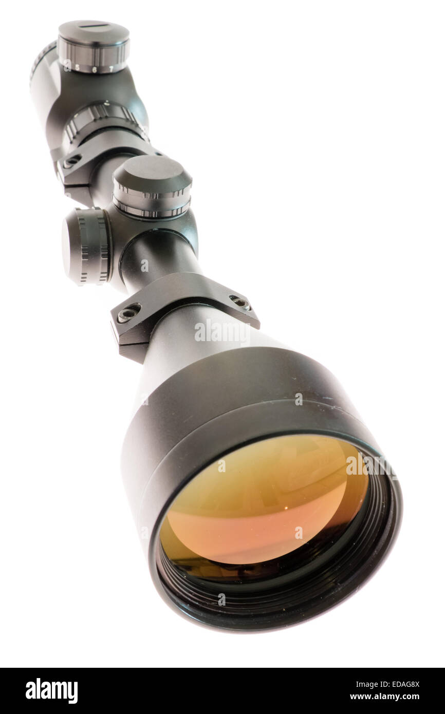 big telescope rifle battery powered and anti reflection lens Stock ...