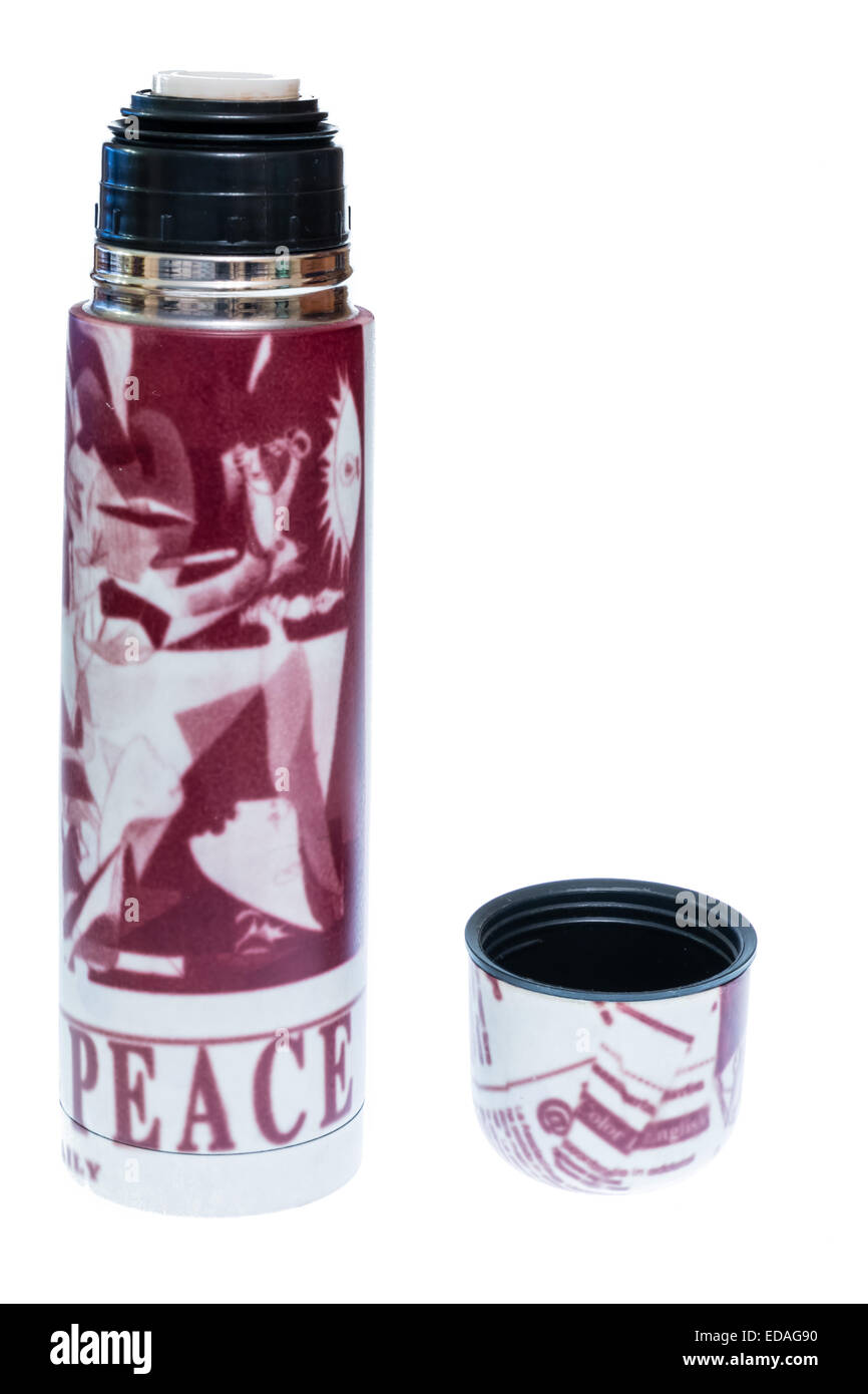 beautiful pictured thermos coffee with mug isolated Stock Photo - Alamy