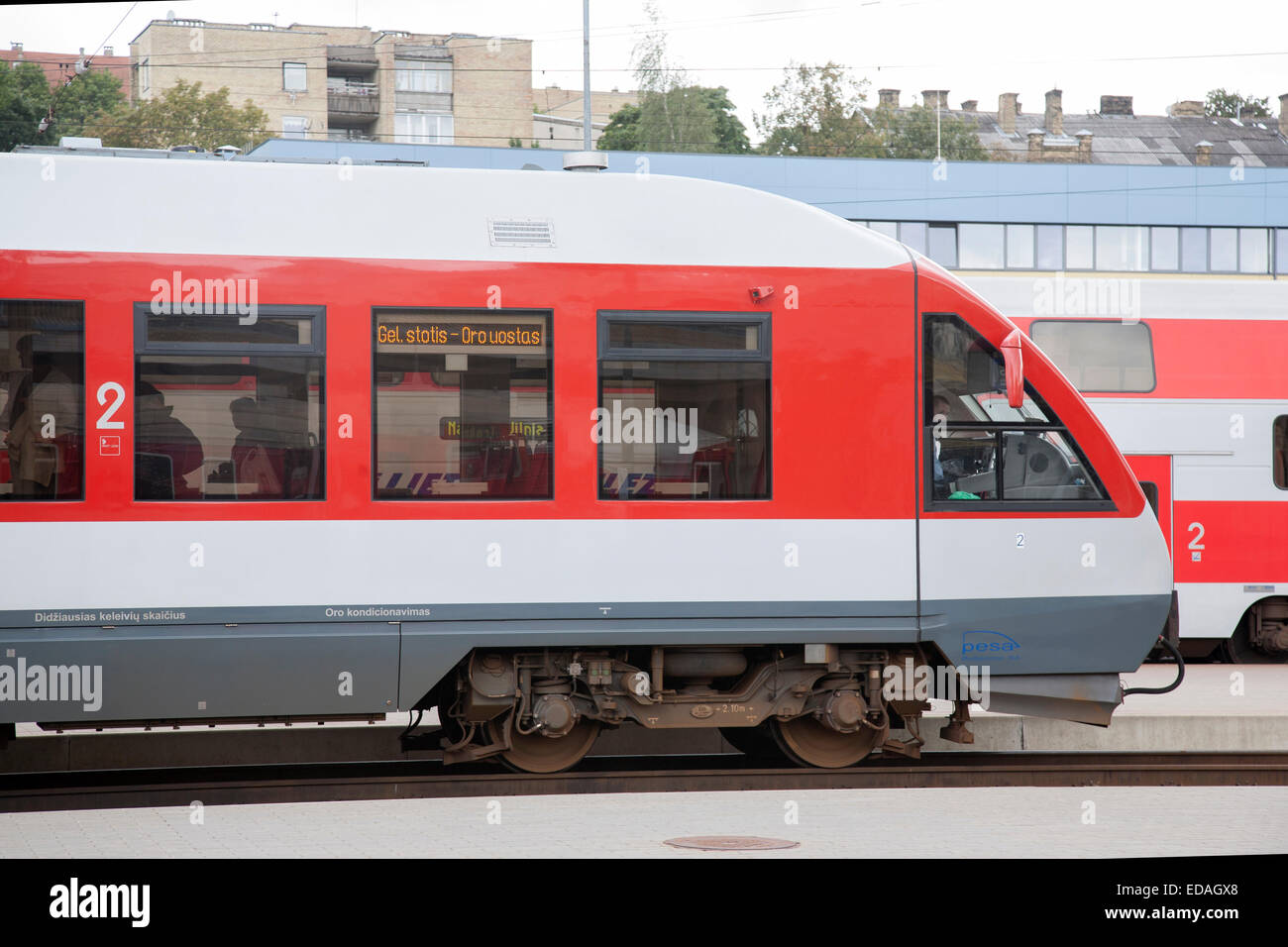 Airport Train at Vilnius Station, Lithuania Stock Photo - Alamy
