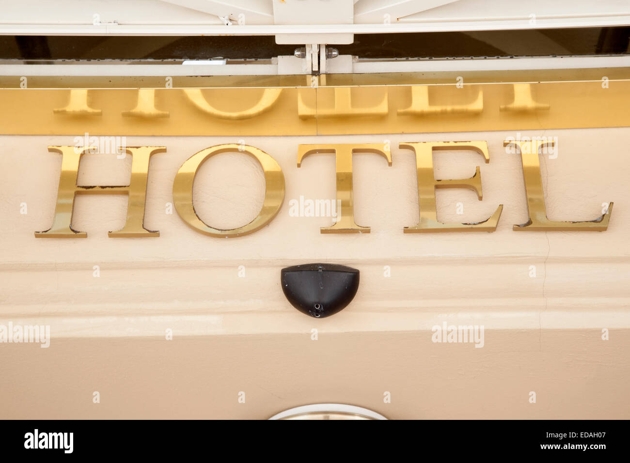 Hotel Sign on Building Entrance Stock Photo - Alamy