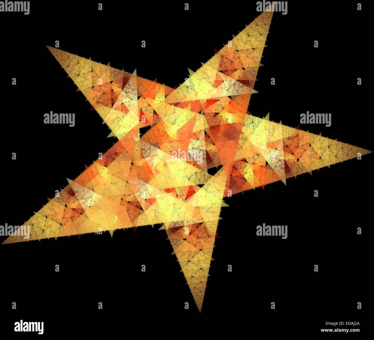 fractal star on a black background Stock Photo - Alamy