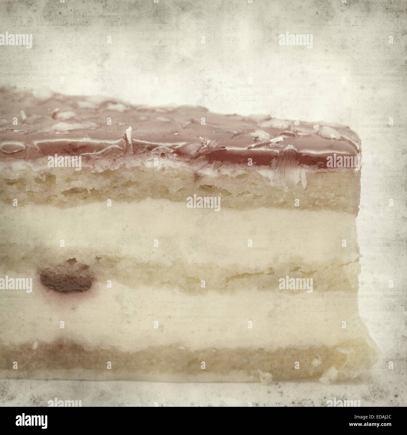 textured old paper background with strawberry cake Stock Photo - Alamy