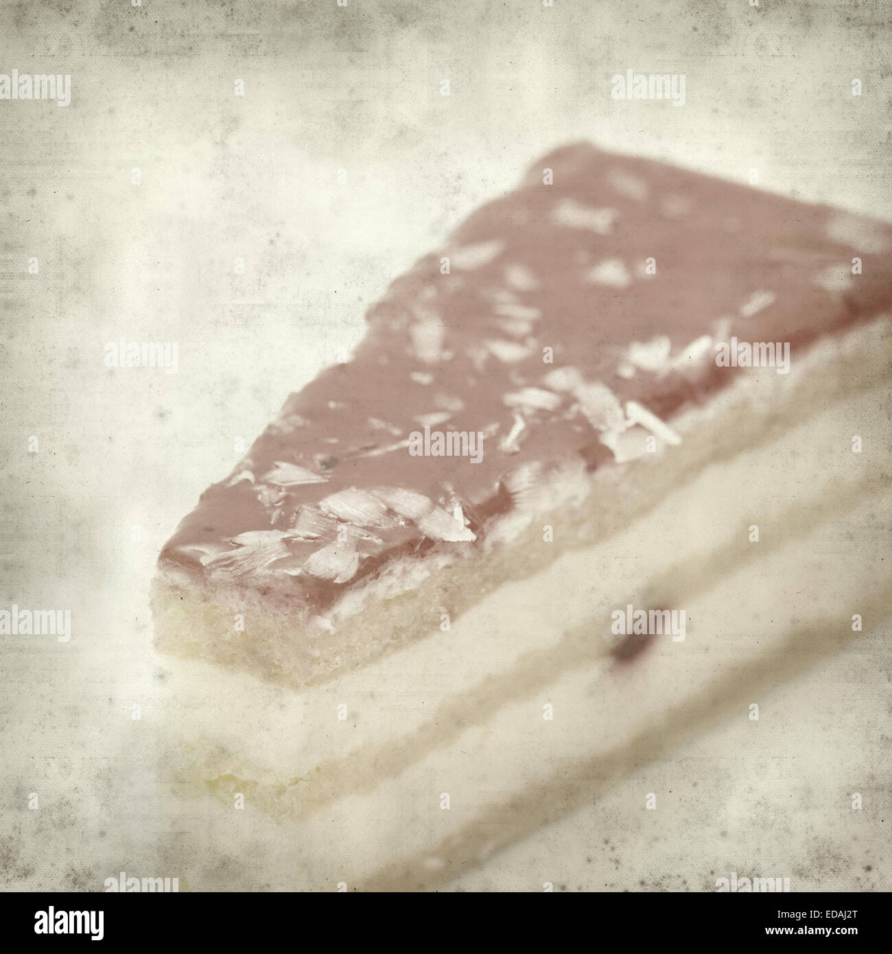 textured old paper background with strawberry cake Stock Photo - Alamy