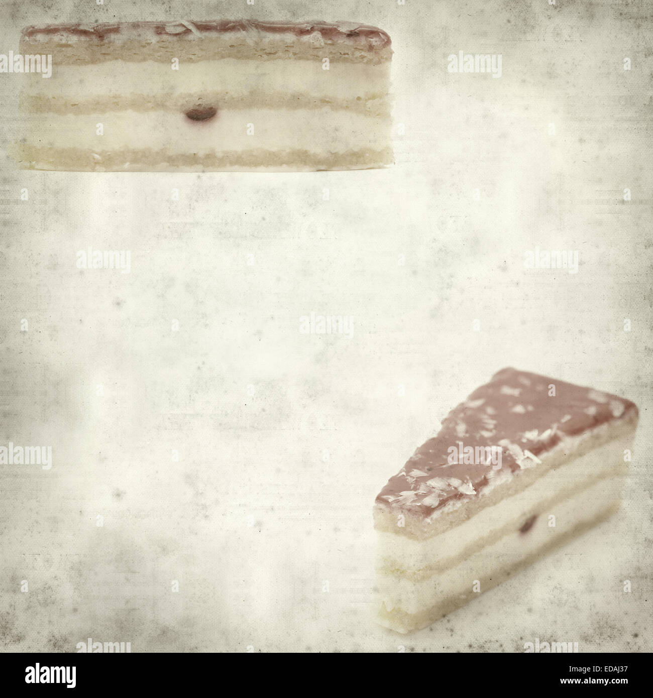 textured old paper background with strawberry cake Stock Photo - Alamy