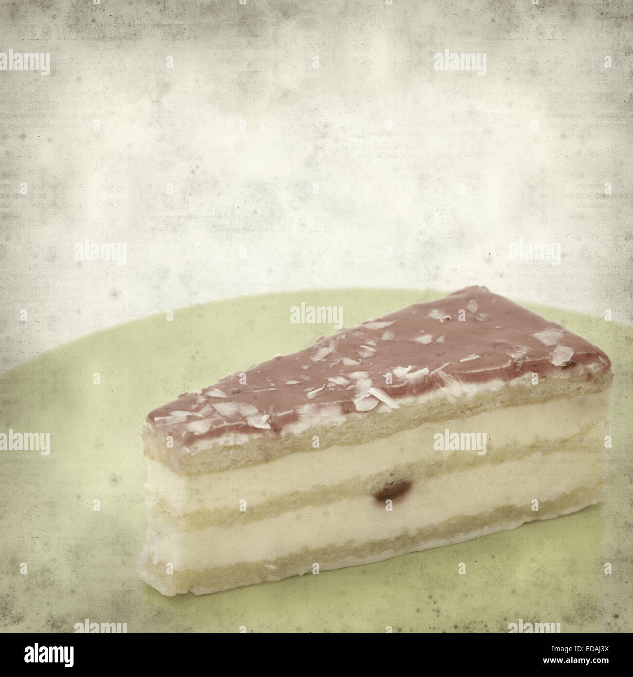 textured old paper background with strawberry cake Stock Photo - Alamy