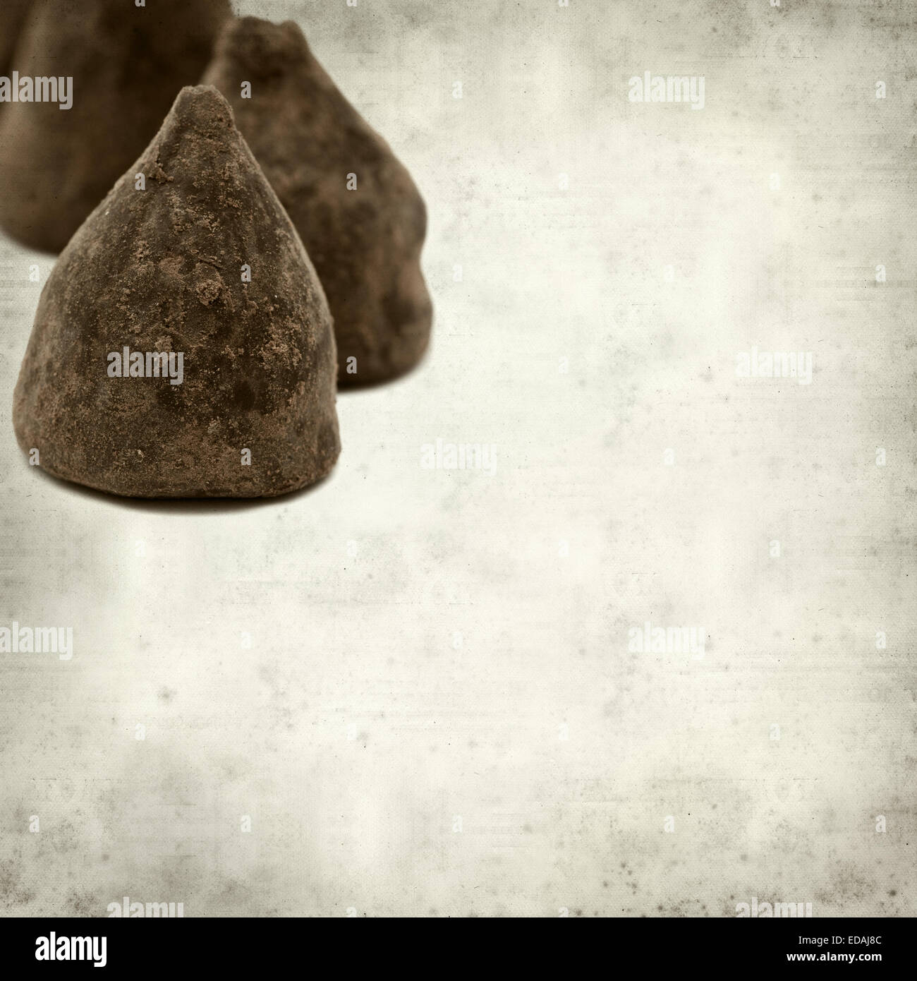 textured old paper background with chocolate truffle Stock Photo - Alamy