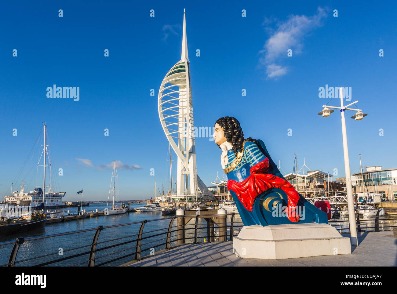 South coast landscape view: The iconic landmark Spinnaker Tower on the ...
