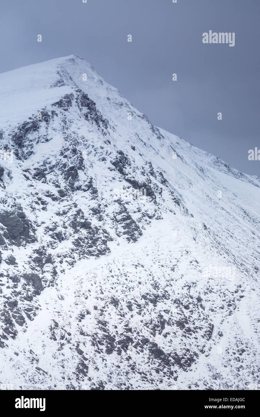 Looking along the ridge climbing up to the summit of Blencathra in ...