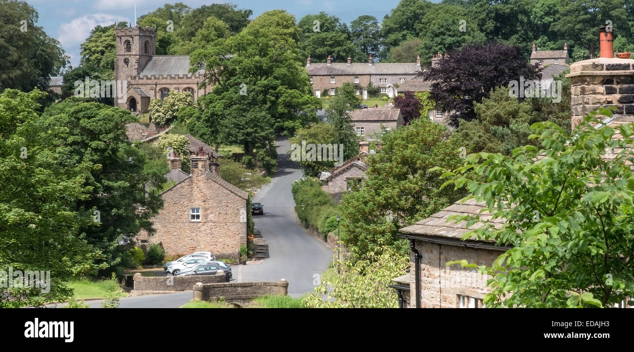 Quaint cottages in Downham village in Lancashire, England UK Stock ...