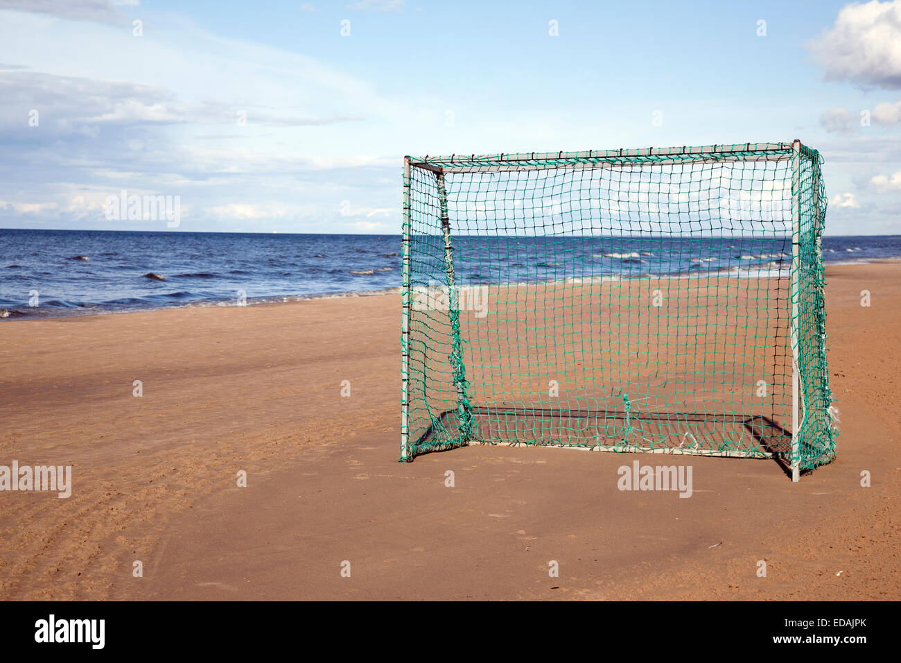 Football Goal on a Beach Stock Photo - Alamy