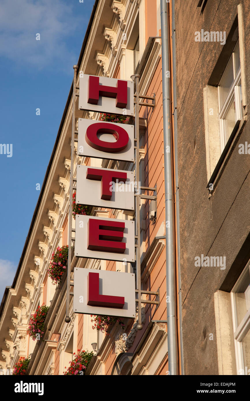 Hotel Sign against Blue Sky Background Stock Photo - Alamy