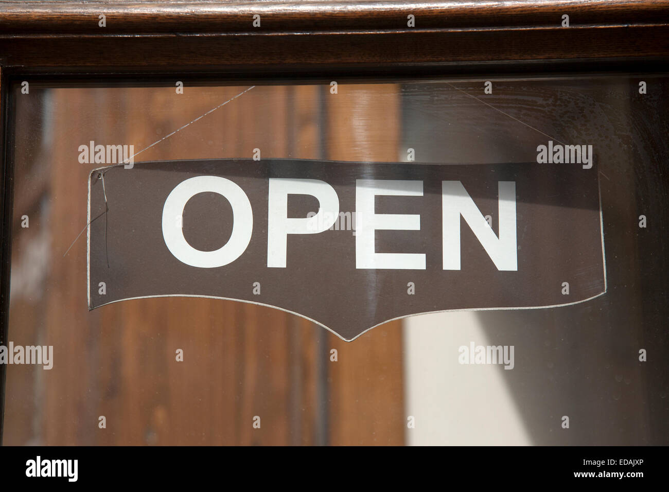 Open Sign on Shop Front Stock Photo - Alamy