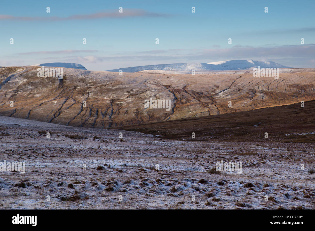 A wintery view of the Brecon Beacons, looking west from Fan Fawr Stock ...