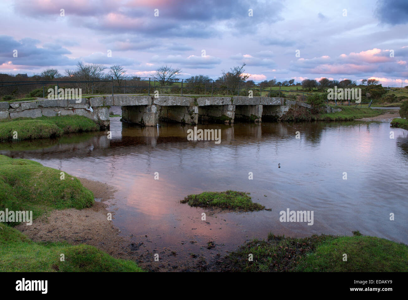 Delphi Bridge a stone clapper bridge crossing the De Lank river on ...