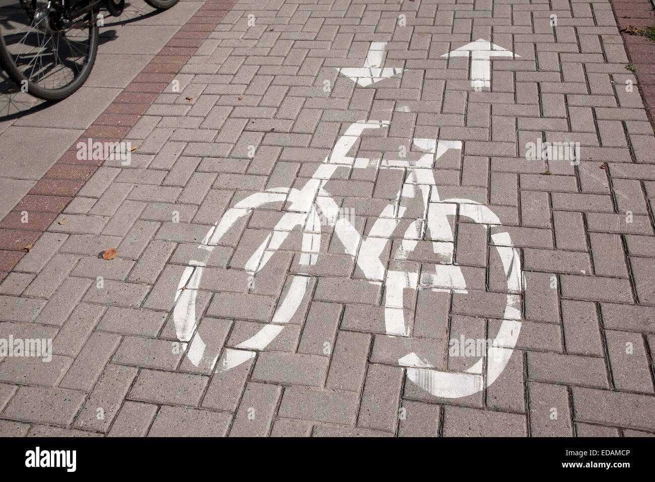 Bicycle Lane Sign Stock Photo - Alamy