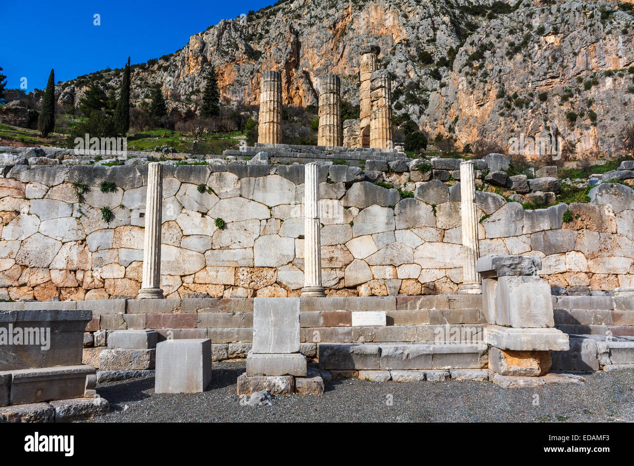 Delphi, Ancient Greece, Athena Pronaia Sanctuary Stock Photo - Alamy