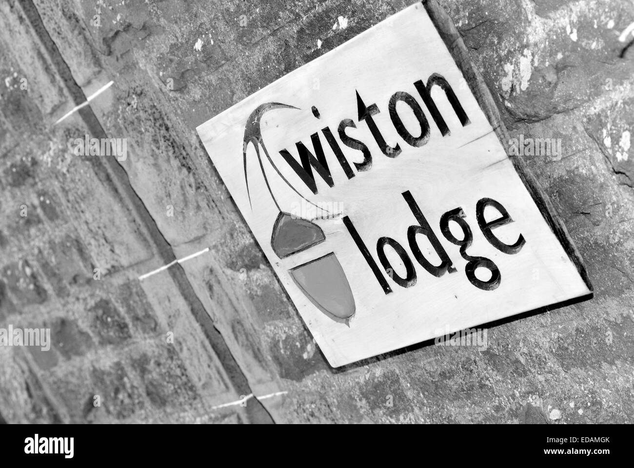 Wiston lodge sign Stock Photo - Alamy