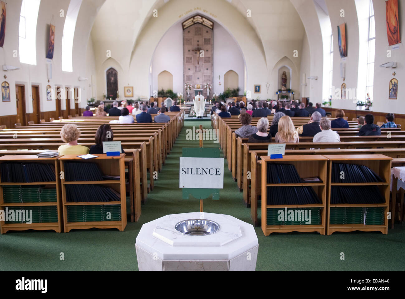 Silence in church Stock Photo - Alamy