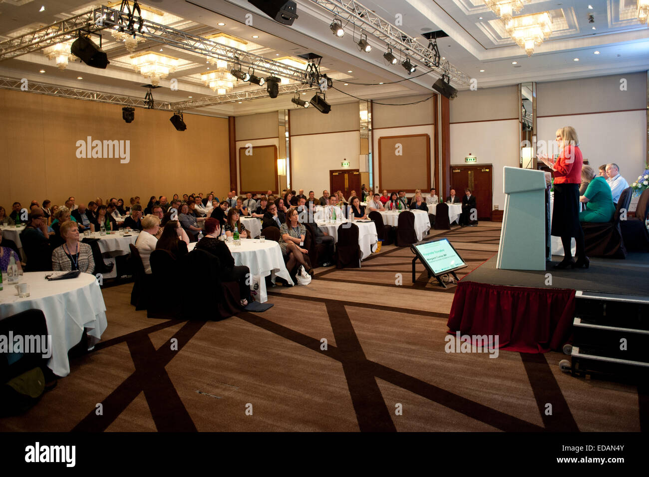 Margaret Curran former MP speaking at a conference Stock Photo - Alamy