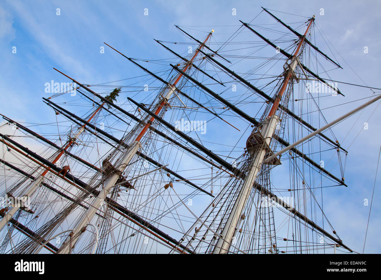 Masts of the old sailing ship Stock Photo - Alamy