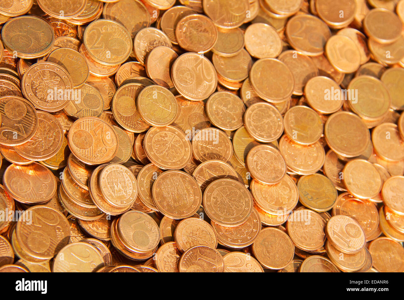 Pile of the euro cent coins Stock Photo - Alamy