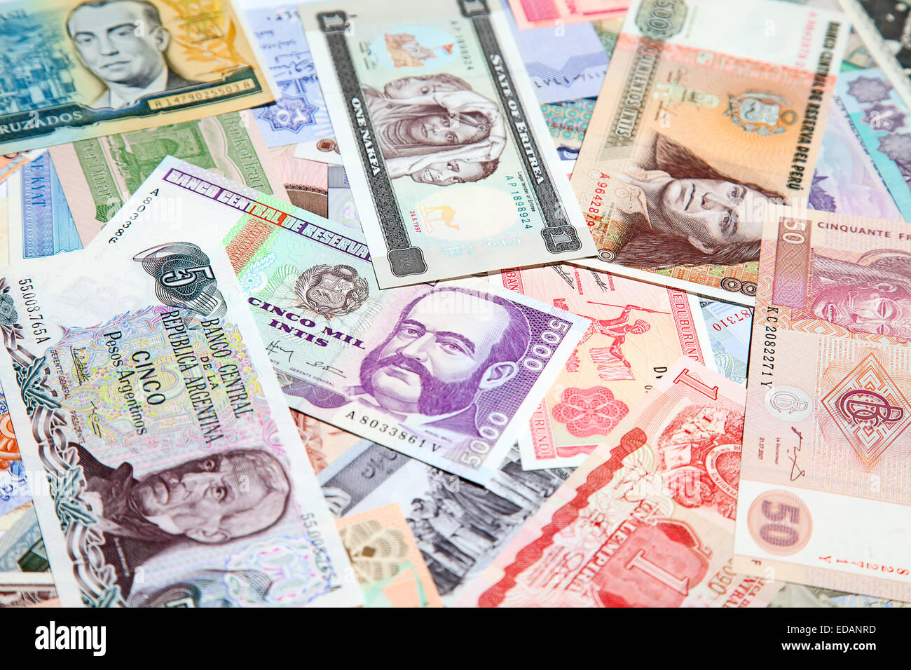 Variety of South American and African banknotes Stock Photo - Alamy