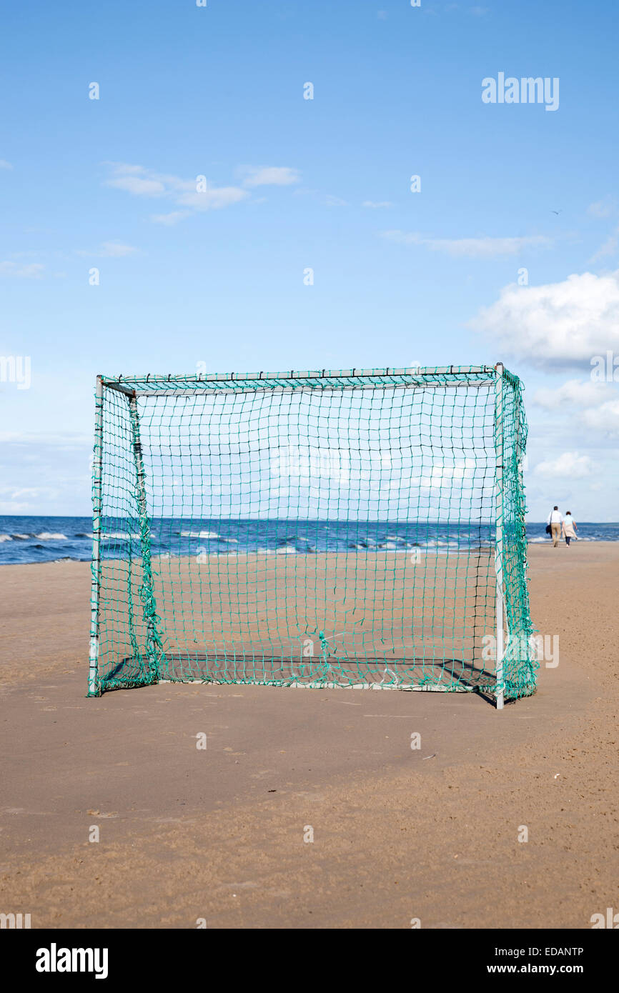 Football Goal on a Beach Stock Photo - Alamy