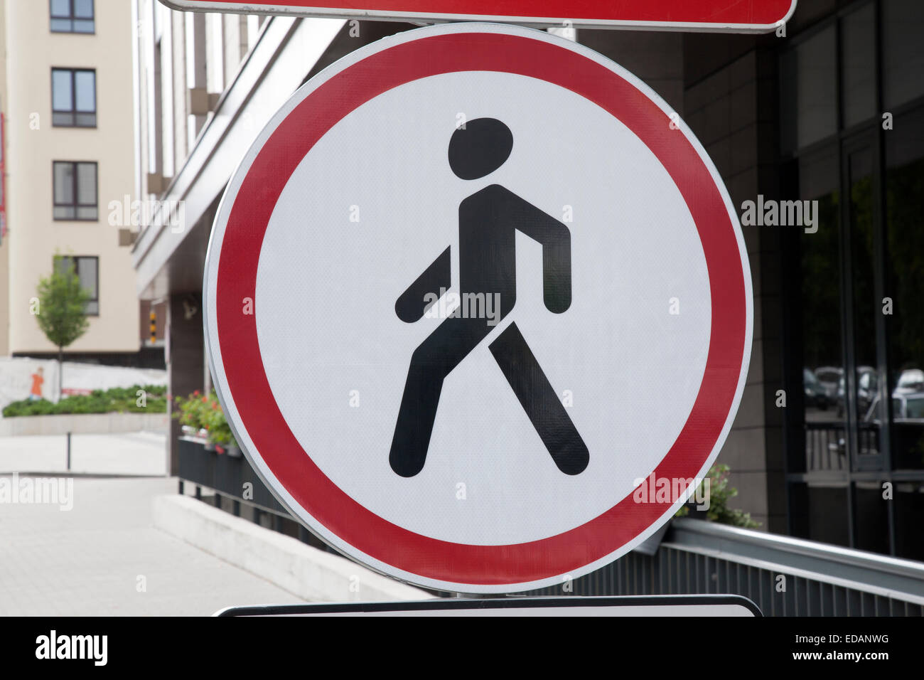 Red and White Pedestrian Traffic Sign Stock Photo - Alamy