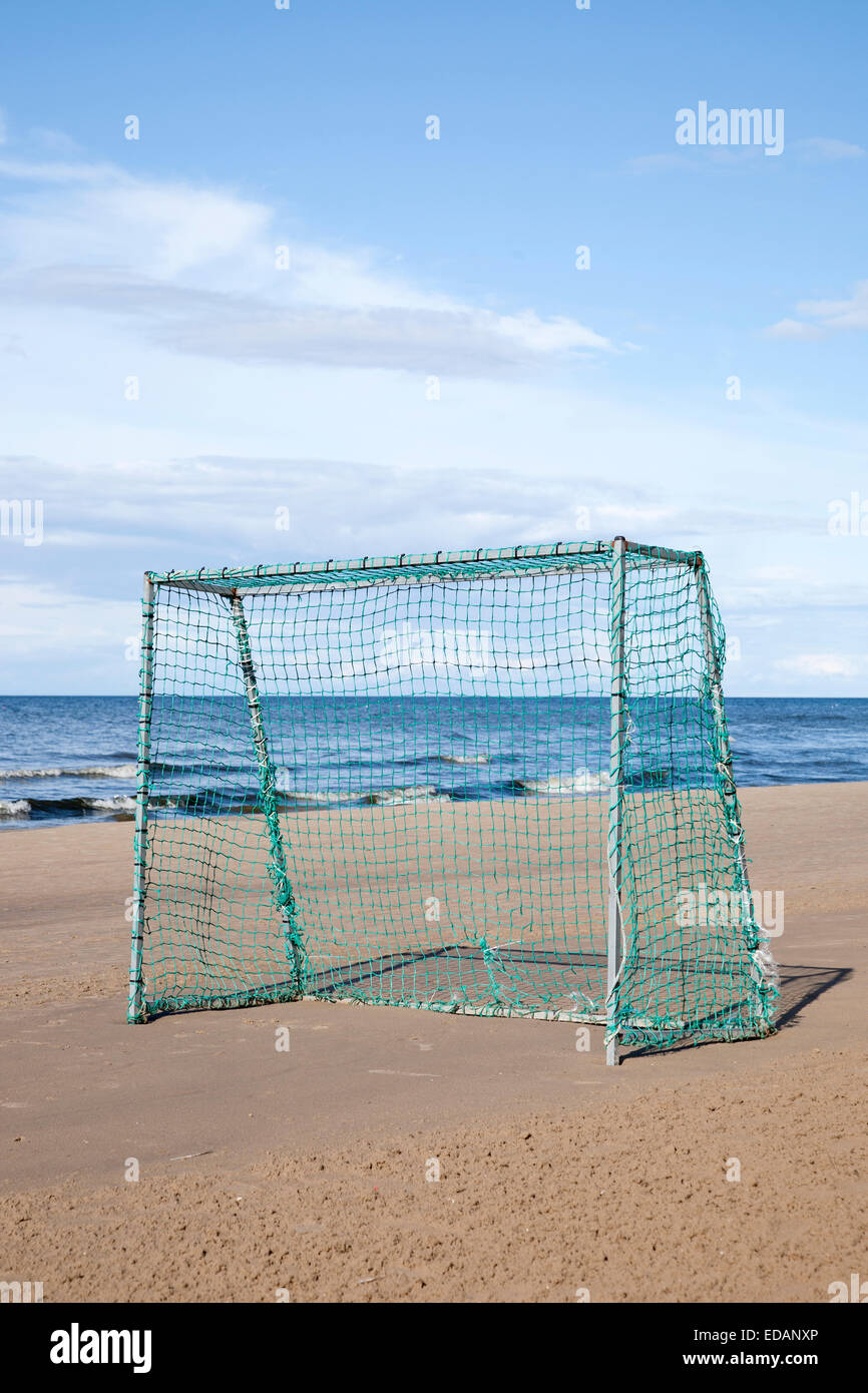 Football Goal on a Beach Stock Photo - Alamy